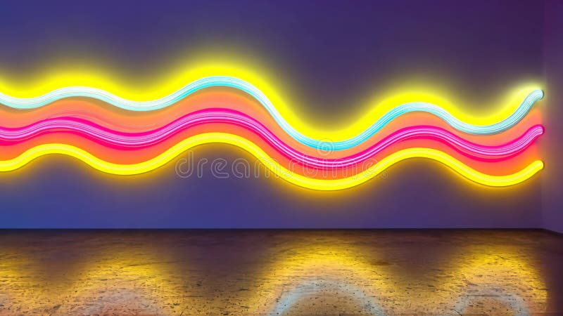 Neon Light Changing Colors and Creating Light Trails Stock Footage ...