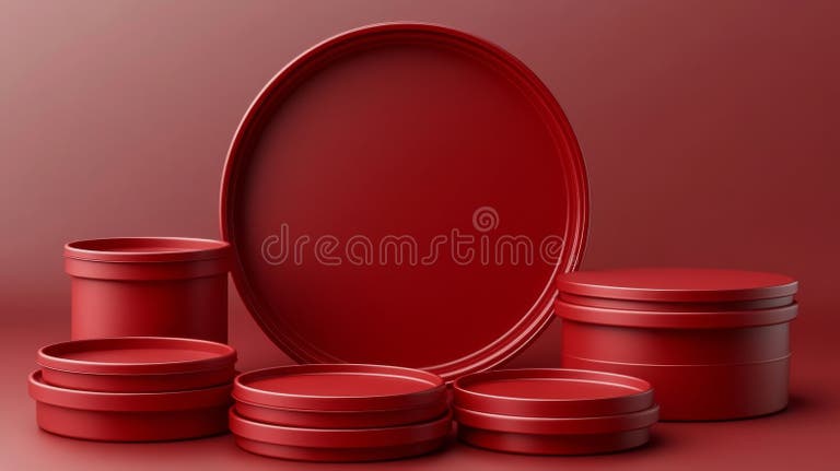 A Neon Light Display with an Array of Shapes and Designs in Red and ...