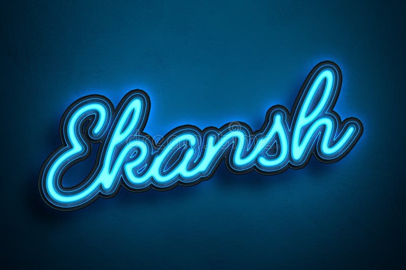 Neon Light Editable Text Effect of Hindi Name Ekansh. Stock Photo ...