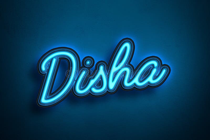Neon Light Editable Text Effect of Hindi Name Disha. Stock Image ...