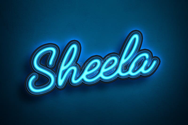Neon Light Editable Text Effect of Hindi Name Sheela. Stock Image ...