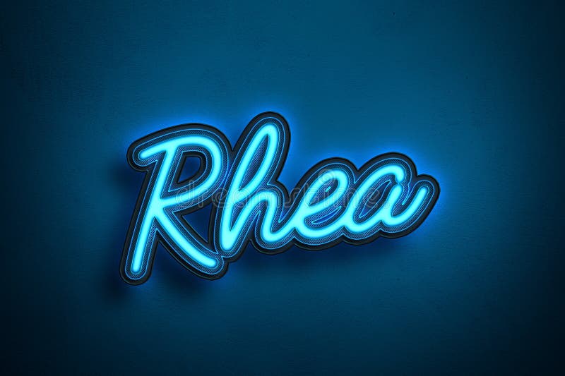 Neon Light Editable Text Effect of Hindi Name Rhea. Stock Image - Image ...
