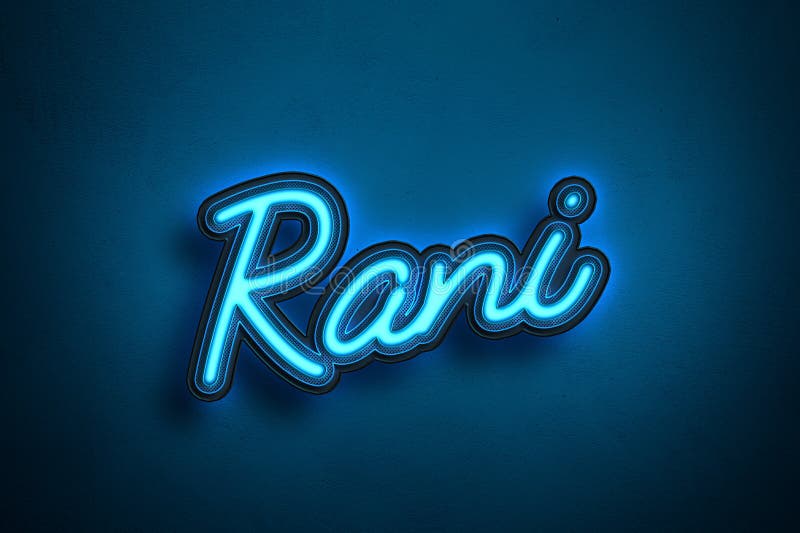 Neon Light Editable Text Effect of Hindi Name Rani. Stock Image - Image ...