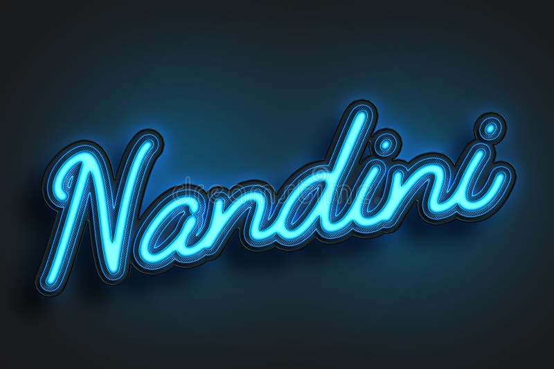 Neon Light Editable Text Effect of Hindi Name Nandini. Stock Photo ...