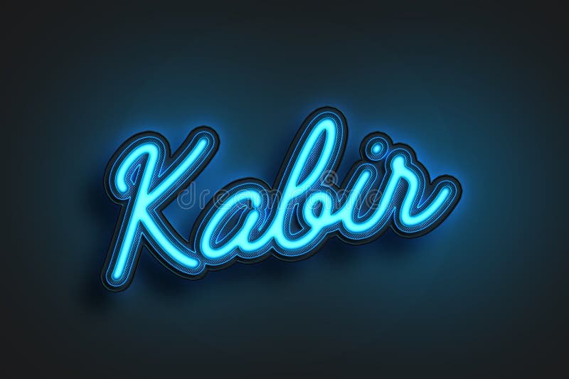 Neon Light Editable Text Effect of Hindi Name Kabir. Stock Photo ...