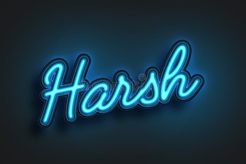 Neon Light Editable Text Effect of Hindi Name Harsh. Stock Image ...