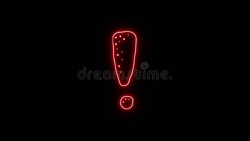 Neon Light Exclamation Mark. Stock Video - Video of alert, comic: 378188839