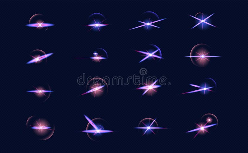 Neon Light Flares and Glowing Lens Effects Collection for Video Editing ...