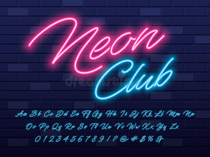 Cursive Neon Sign Stock Illustrations – 444 Cursive Neon Sign Stock ...