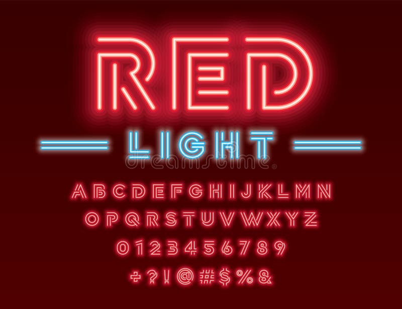 Neon light script font stock vector. Illustration of glow - 140964775