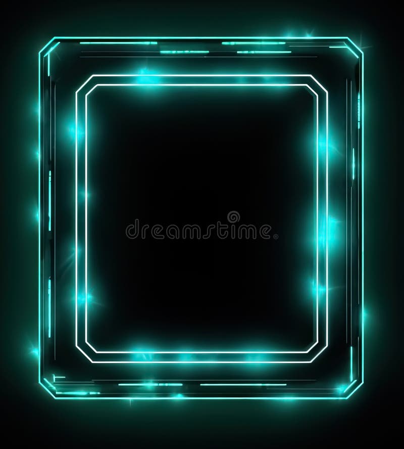 Neon Light Frame for Futuristic Banner and Poster with Copy Space ...