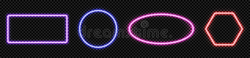 Neon Light Frame with Glow Square Border Vector Stock Vector ...