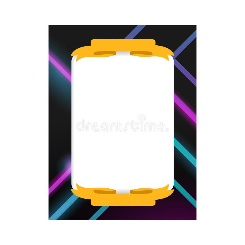 Neon Light Frame Photo Template Design for Print Stock Illustration ...