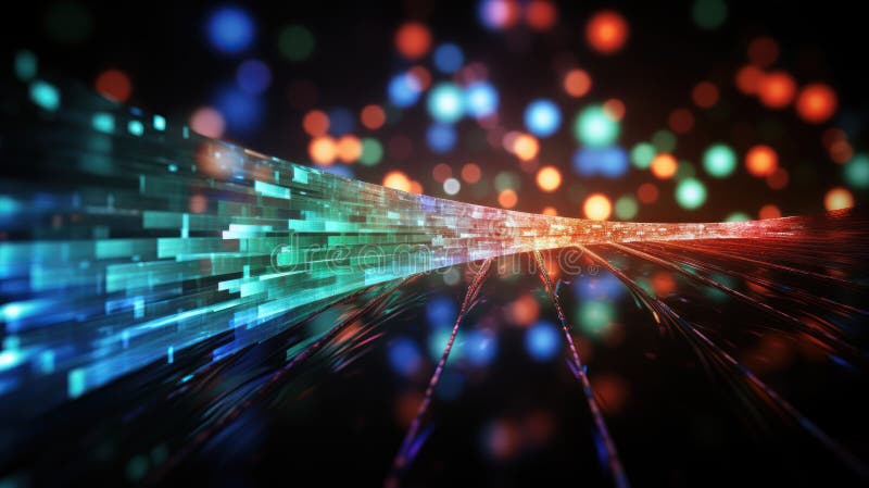 Neon Light Geometric Objects Background Stock Illustration ...