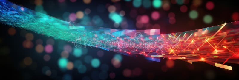 Neon Light Geometric Objects Background Stock Illustration ...