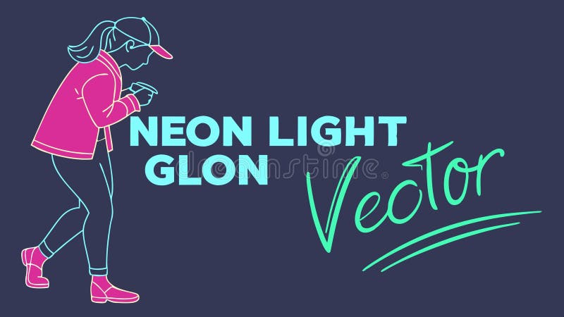 Neon Light Glow Vector, Vibrant Typography Design, Glowing Text Effect ...
