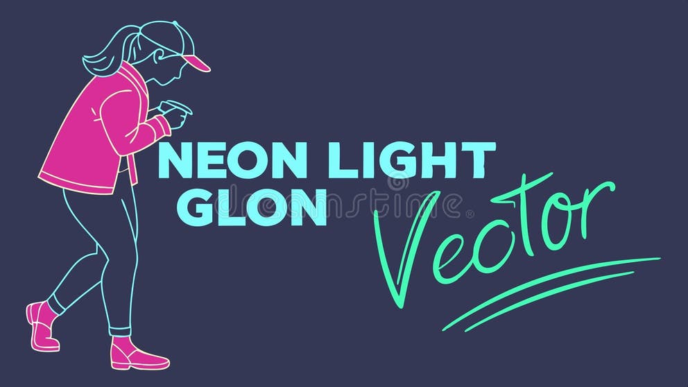 Neon Light Glow Vector, Vibrant Typography Design, Glowing Text Effect ...