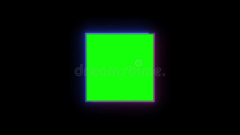 Neon Light Glowing Around the Green Round Shape. Glowing Neon Light ...
