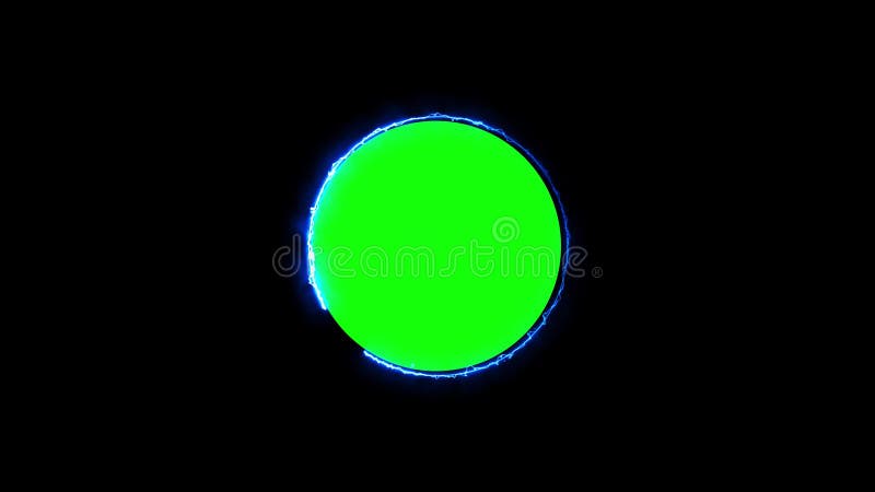 Neon Light Glowing Around the Green Round Shape. Glowing Neon Light ...