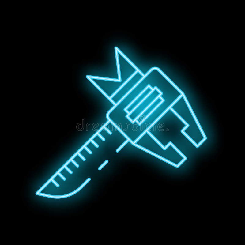 Neon Light Glowing Caliper Measuring Tool Icon Stock Vector ...