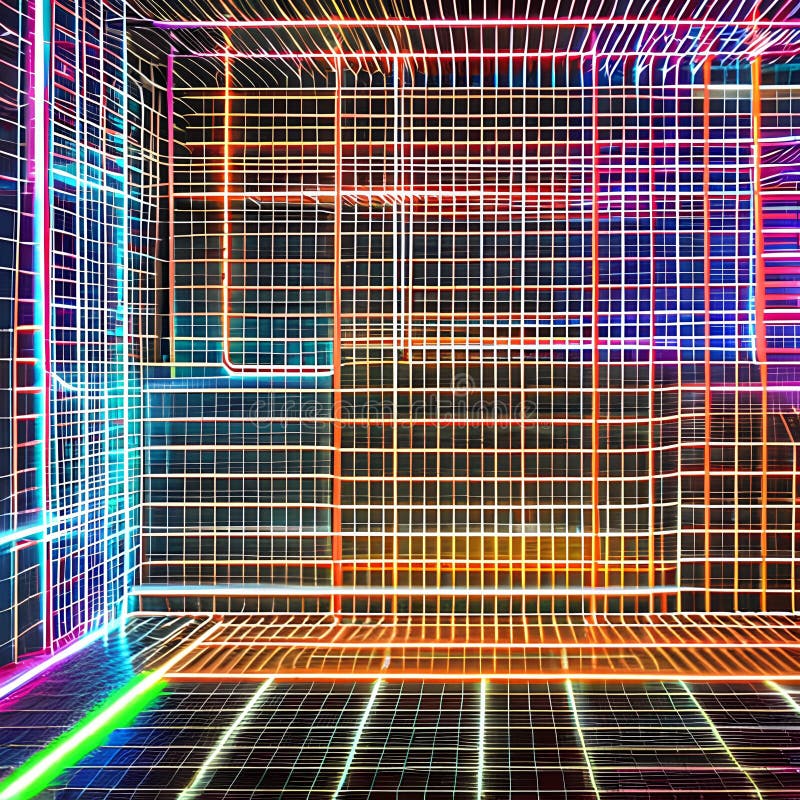 344 Neon Light Grid: a Futuristic and Dynamic Background Featuring a ...