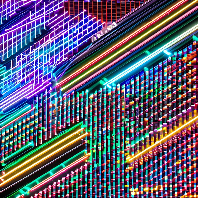 344 Neon Light Grid: a Futuristic and Dynamic Background Featuring a ...