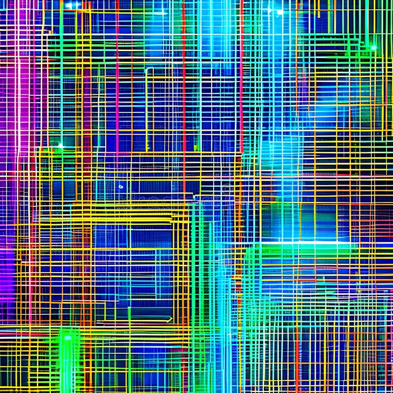 464 Neon Light Grid: a Futuristic and Dynamic Background Featuring a ...