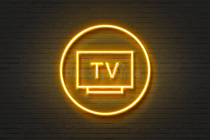 Television Neon Logo. Glow In The Dark. Electric Theme Season. Party ...