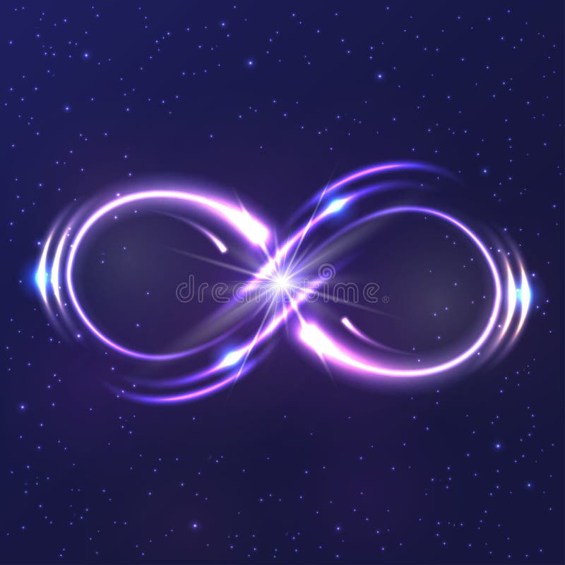 Blue Light Infinity Symbol with Lights Effects Stock Vector ...
