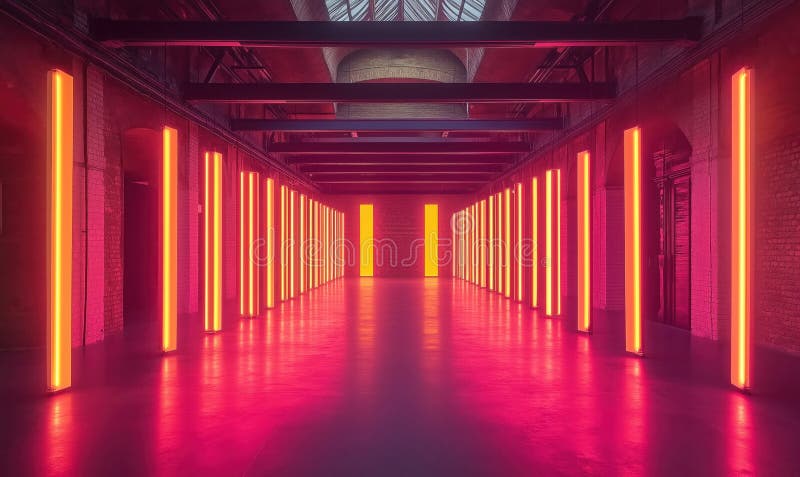 Neon Light Installation Creating Vibrant Atmosphere in Modern ...