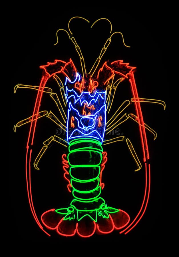 Neon light - Lobster stock image. Image of lamp, seafood - 219671659