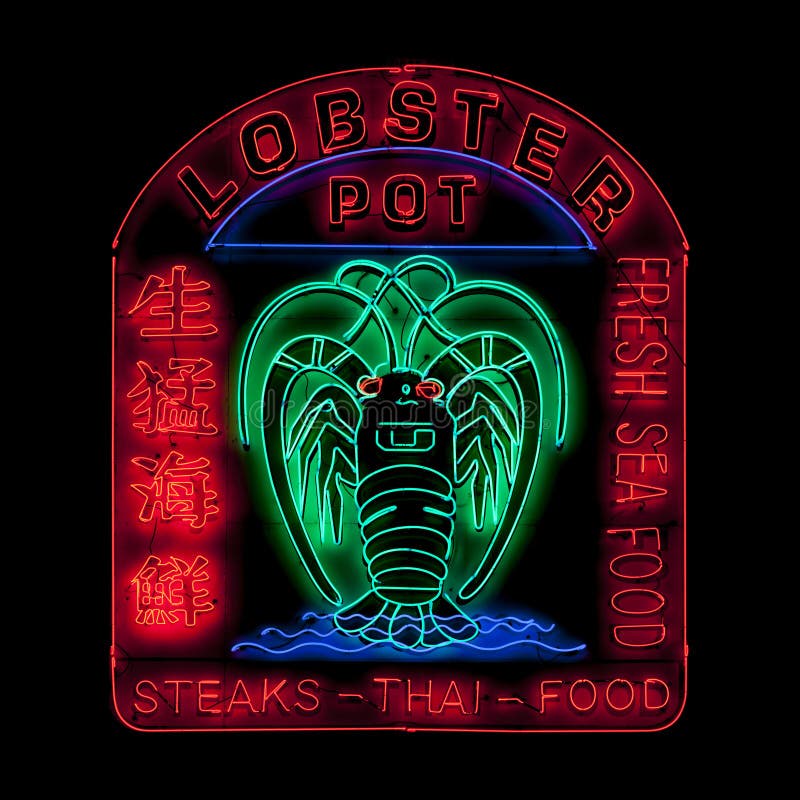 Neon light - Lobster stock image. Image of seafood, sign - 219671951