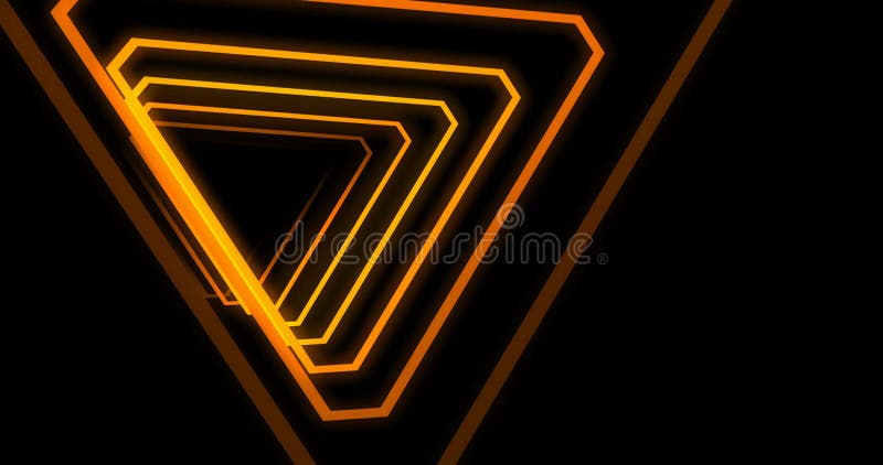 Neon Light Motion Tunnel, Orange Neon Light, Triangular Orange Neon ...