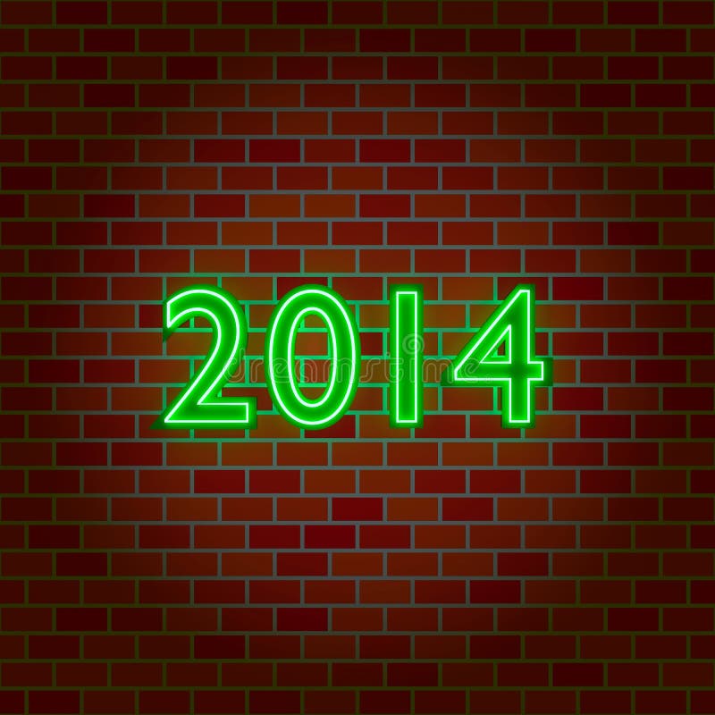 Neon light numbers 2014 stock illustration. Illustration of banner ...