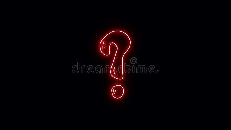 Neon Light Question Mark. stock footage. Video of light - 378189372