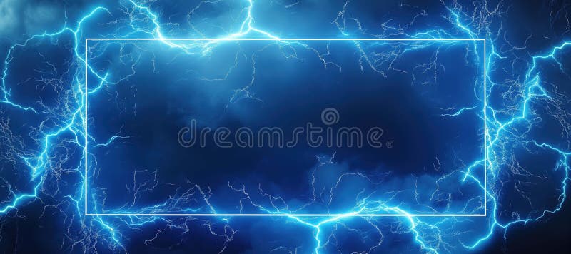 Light Rectangle Blue Lightning Png. Frame Made of Fire Light Effect ...