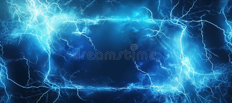 Light Rectangle Blue Lightning Png. Frame Made of Fire Light Effect ...