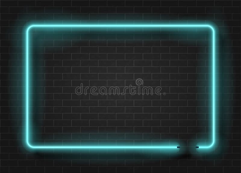 Neon Light Rectangle Template Stock Vector - Illustration of club, lamp ...