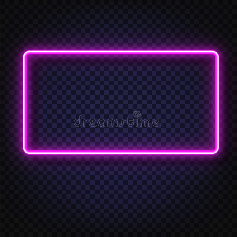 Neon Light Rectangular Banner. Vector Neon Light Frame Sign Stock ...