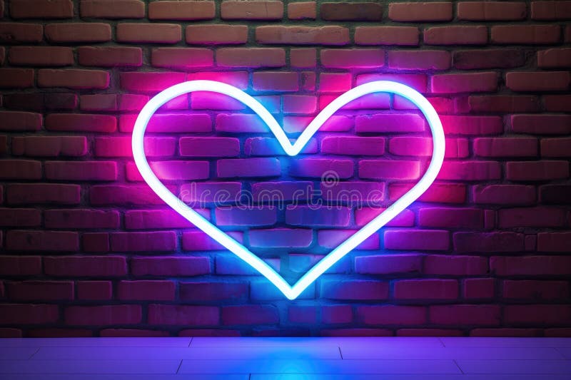 Neon Light in the Shape of an Infinity Sign on a Brick Wall Stock Image ...