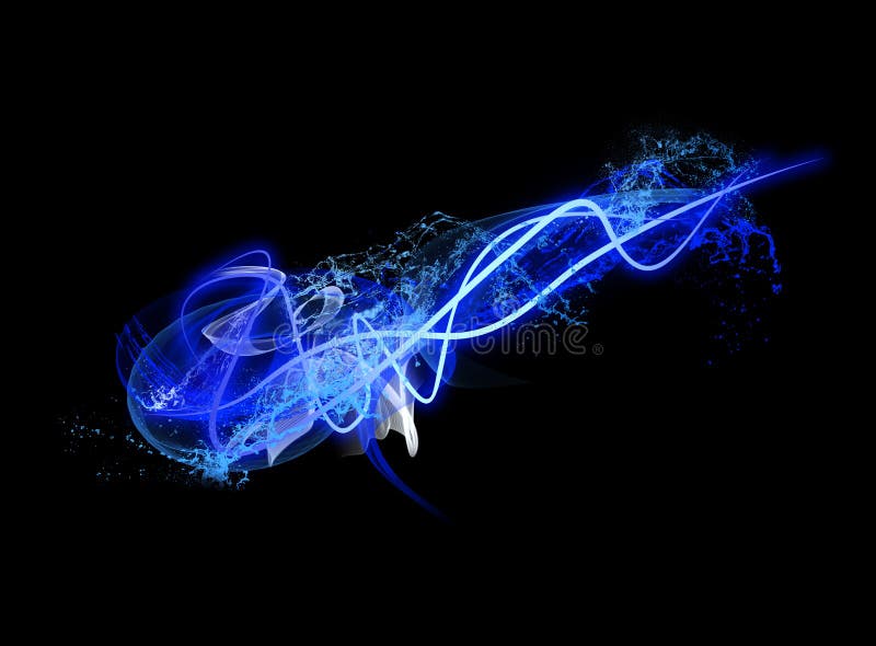 Neon Light Shape with Splash of Realistic Glowing Particles and Waves ...