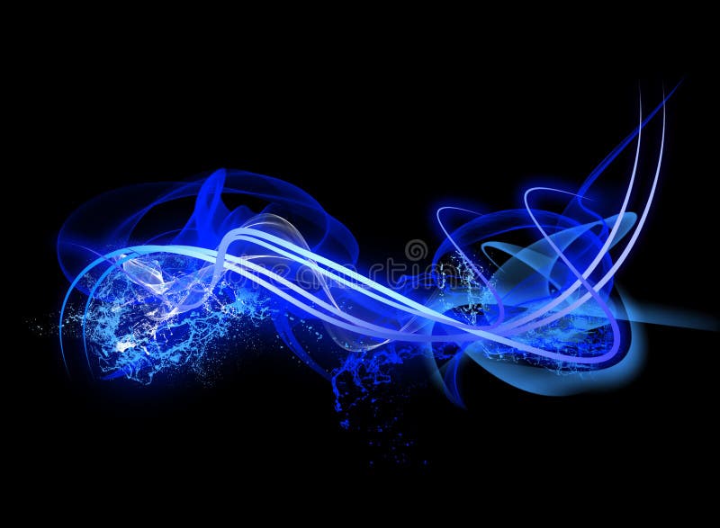 Neon Light Shape with Splash of Realistic Glowing Particles and Waves ...
