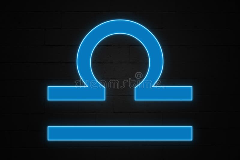 Zodiac Sign Libra in Neon Light Stock Illustration - Illustration of ...