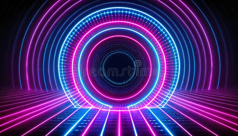 Neon Light Shows of the Future Stock Illustration - Illustration of ...