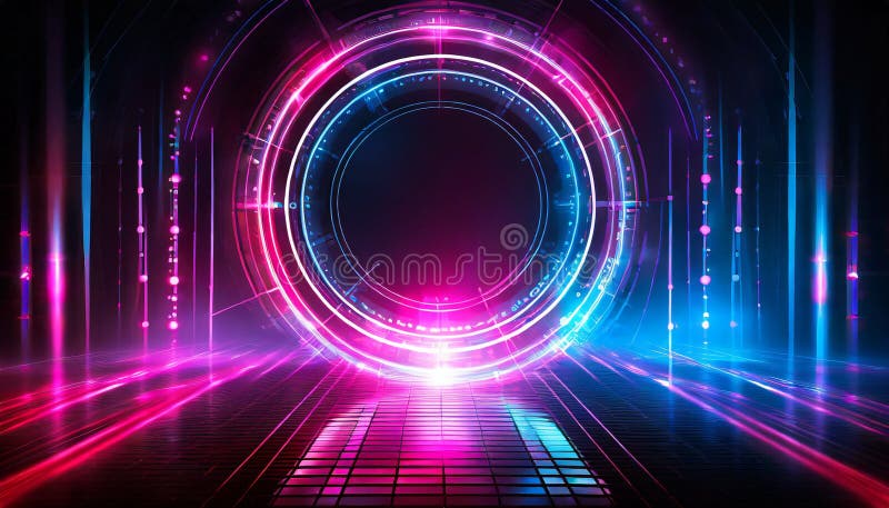 Neon Light Shows of the Future Stock Illustration - Illustration of ...