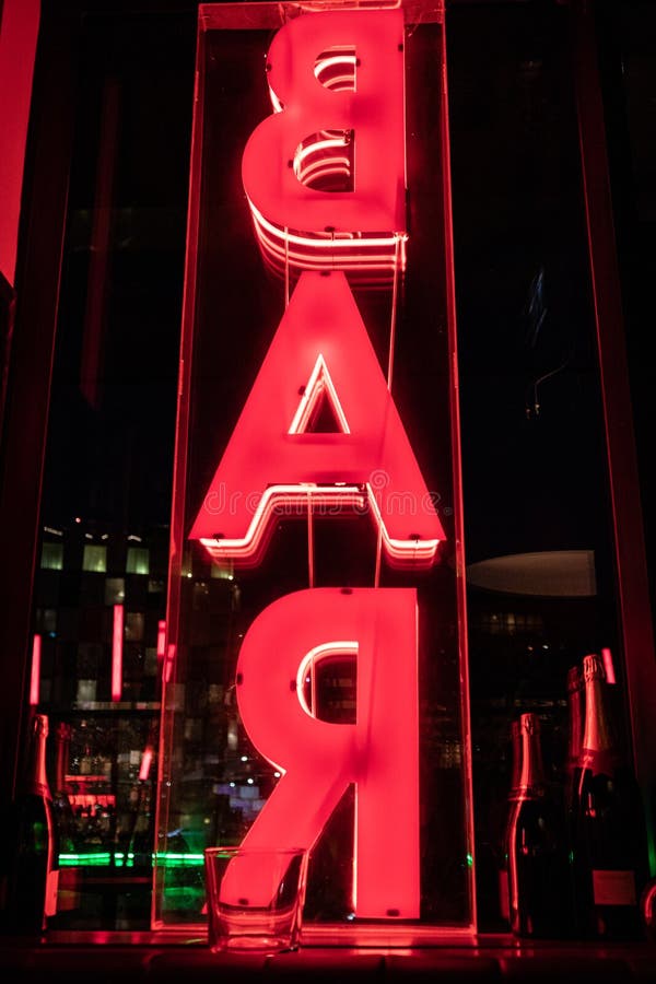Neon Light Sign with Bar and Caffe. Bar and Caffe Neon Sign. Dublin ...