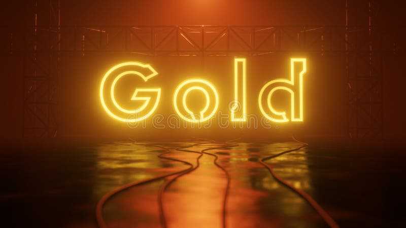 Neon light sign gold stock image. Image of advertise - 239400363