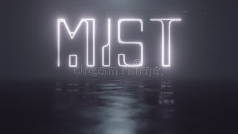 Neon light sign mist stock illustration. Illustration of nightlife ...