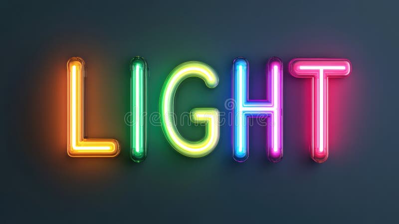 A Neon Light Sign that Says the Word Light , AI Stock Photo - Image of ...
