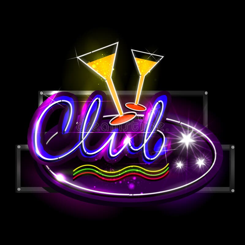 Neon Light Signboard for Club Stock Vector - Illustration of club ...